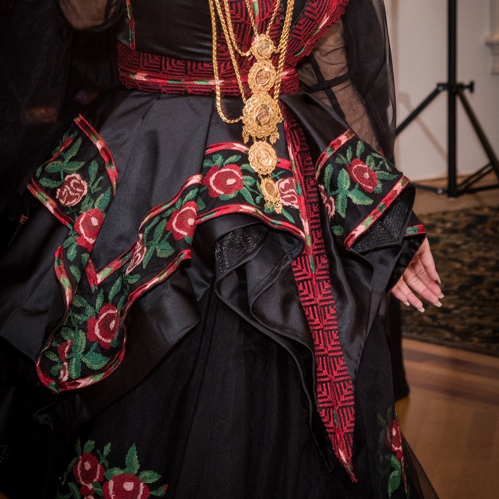 Stunning Palestinian Bridal Thobe Matching Pants - Gem